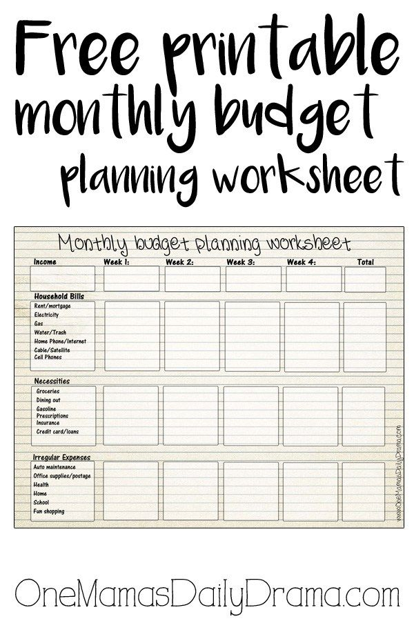 Printable Monthly Budget Planning Worksheet To Track Spending Budget 
